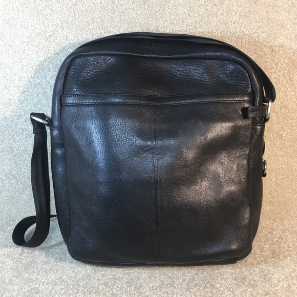 Bosca | Bags | Bosca Mens Unisex Black Leather Crossbody Bag New | Poshmark